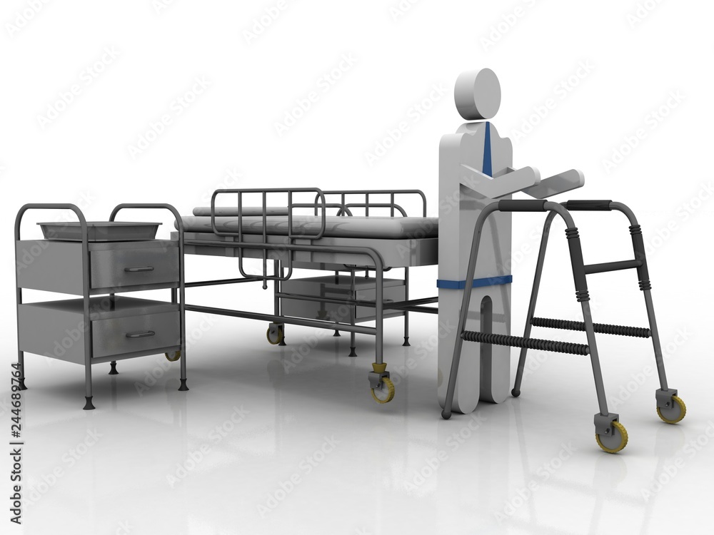 3D illustration Walker standing patient Stock Illustration | Adobe Stock