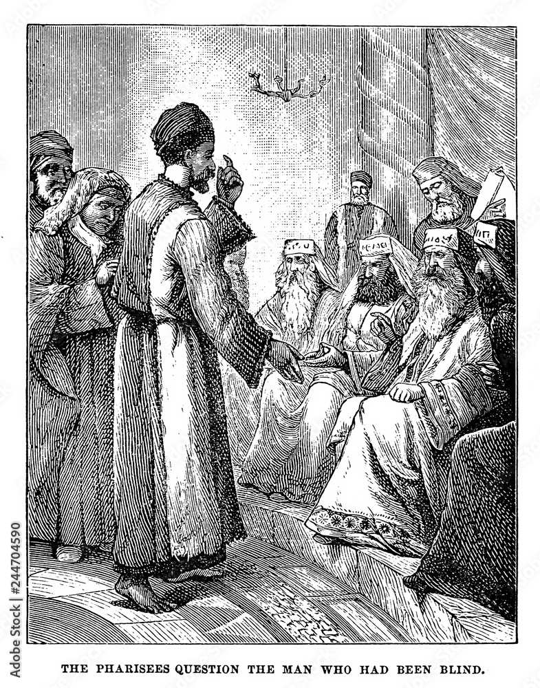 The pharisees question the man who had been blind Stock Illustration ...
