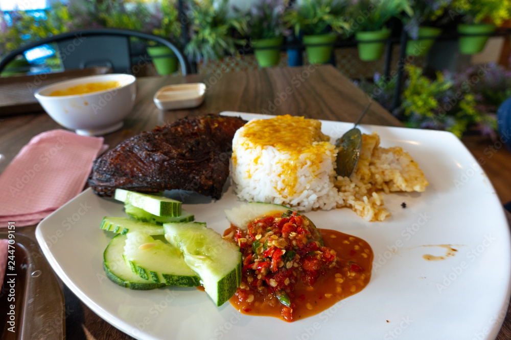Steamed rice is a traditional food of Malaysian Stock Photo | Adobe Stock