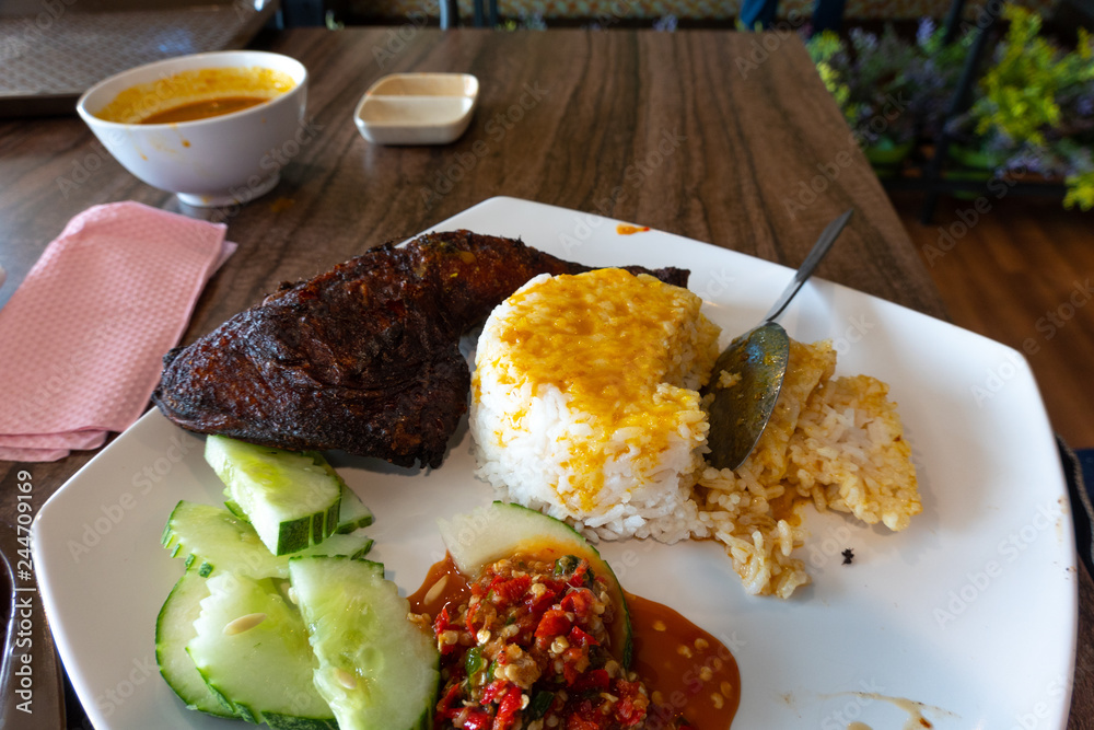 Steamed rice is a traditional food of Malaysian Stock Photo | Adobe Stock