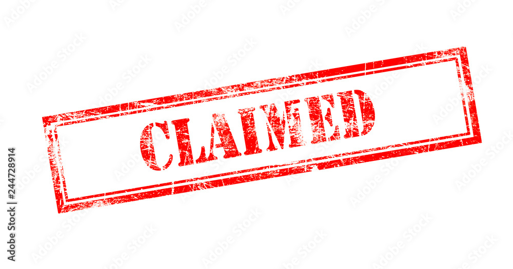 Old scratches grunge stamp with red text "CLAIMED". Stock Illustration ...