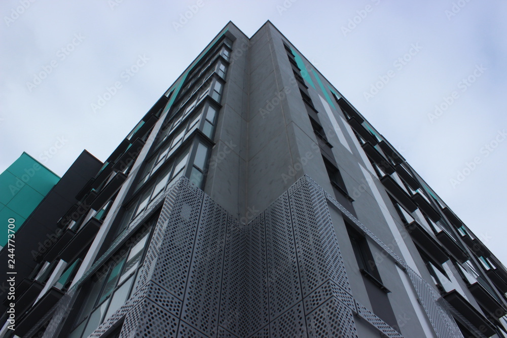 Construction of frame-concrete apartment building with a high-rise ...
