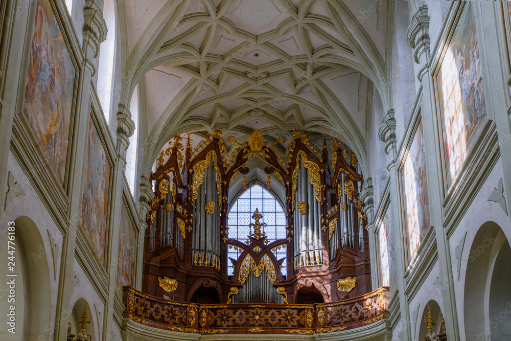 KLADRUBY, CZECH REPUBLIC. On 13, October 2018. Organ music. Interior ...