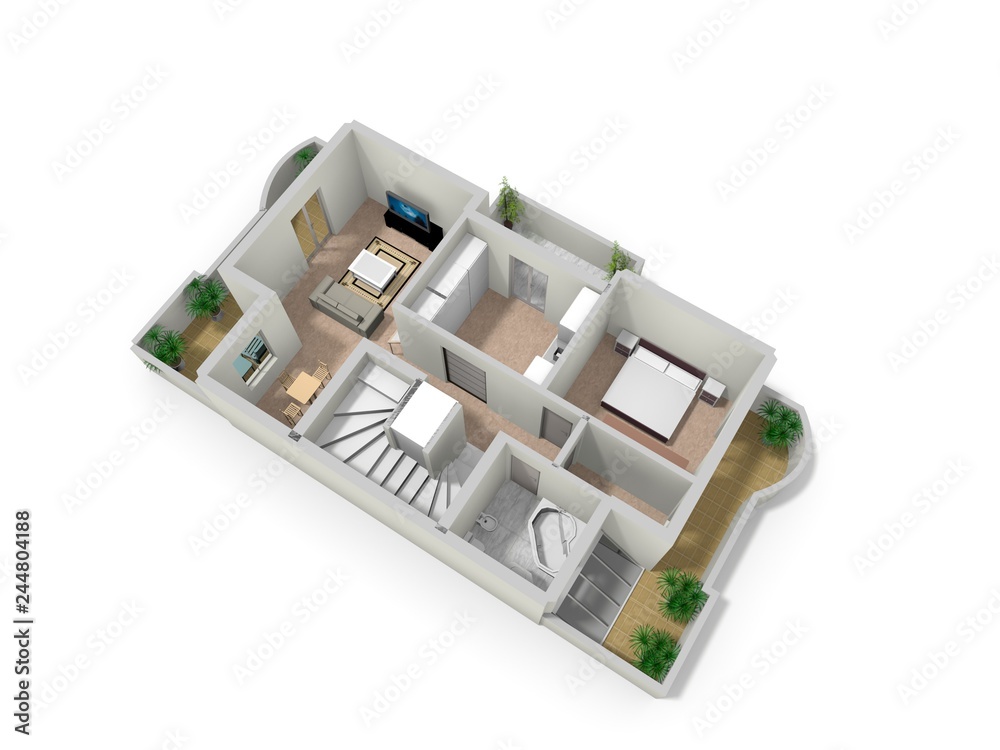 3D Floor Plan Ideas. Floor Plan Design Services. Residential 3d floor ...