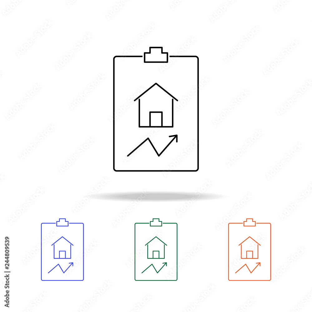 Home arrow in dashboard icon. Elements of real estate in multi colored ...