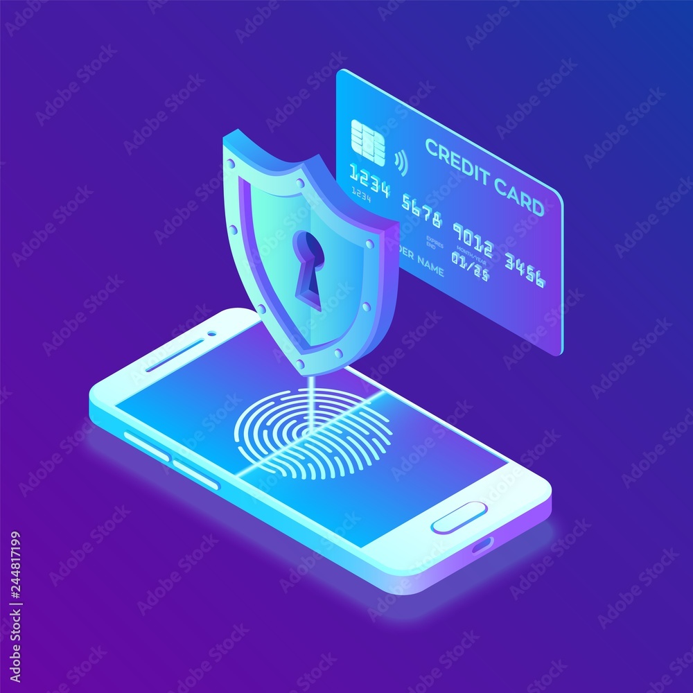 Secure payments. Data protection concept. Personal data protection ...