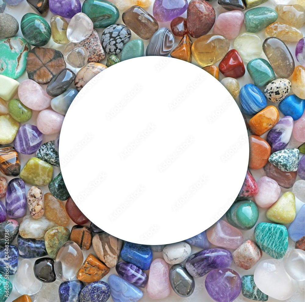 Crystal Circle Border - Sharp edged empty white circle frame surrounded ...