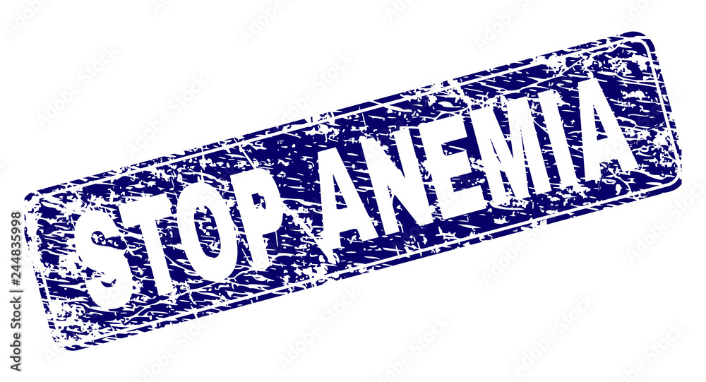 STOP ANEMIA stamp seal print with grunge texture. Seal shape is a ...