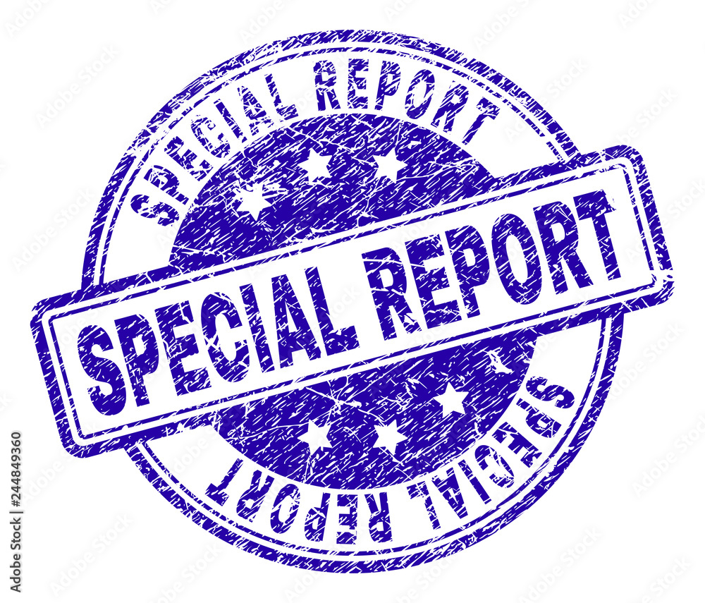 SPECIAL REPORT stamp seal imprint with distress texture. Designed with ...