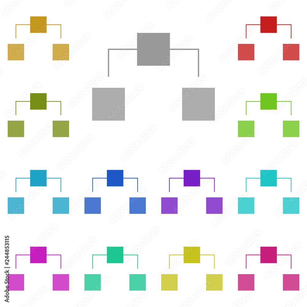 decision tree icon in multi color. Simple glyph, flat vector of Charts ...
