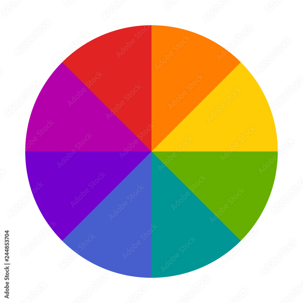 Color wheel or color circle picker flat vector icon for drawing ...