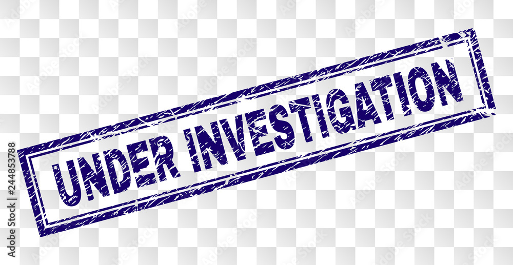 UNDER INVESTIGATION stamp seal print with dirty style and double framed ...