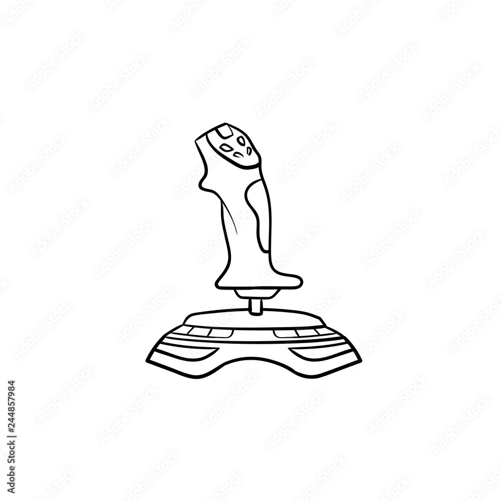 Joystick hand drawn outline doodle icon. Game controller and gamepad ...