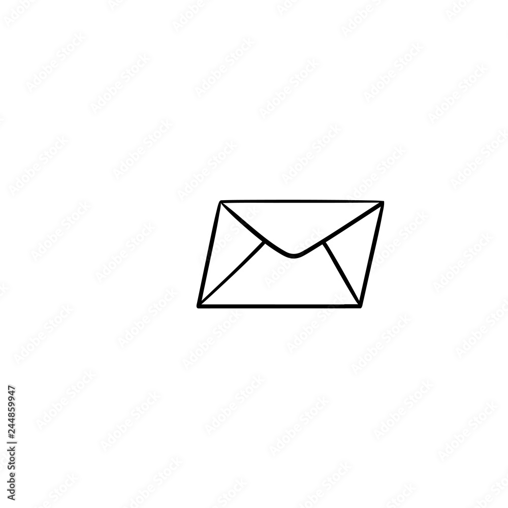 Flying mail hand drawn outline doodle icon. Newsletter, mail delivery ...