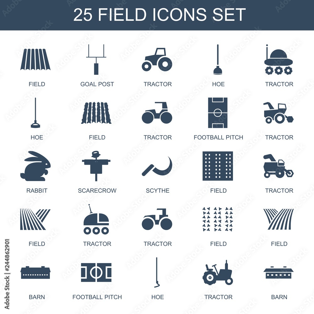 field icons Stock Vector | Adobe Stock