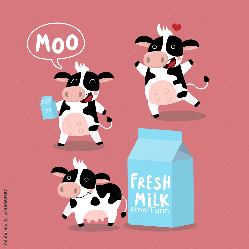 Cow Milk Cartoon