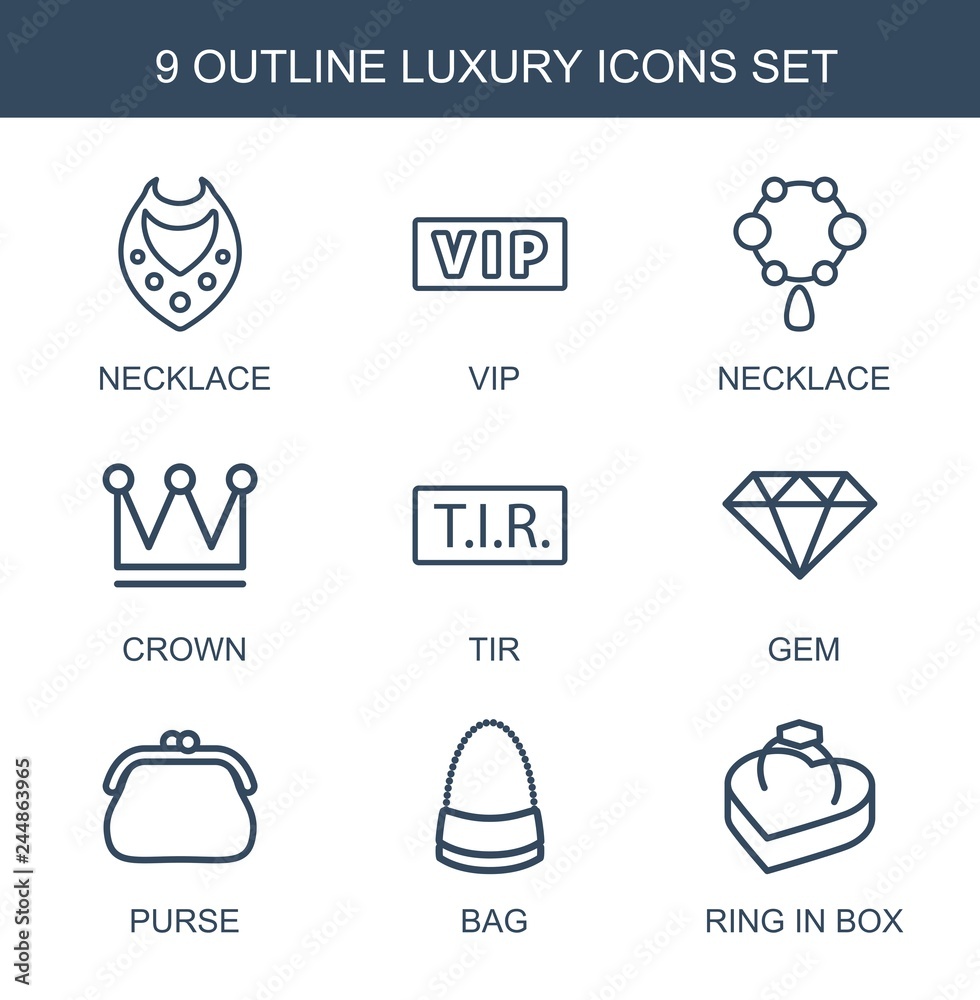 9 luxury icons Stock Vector | Adobe Stock