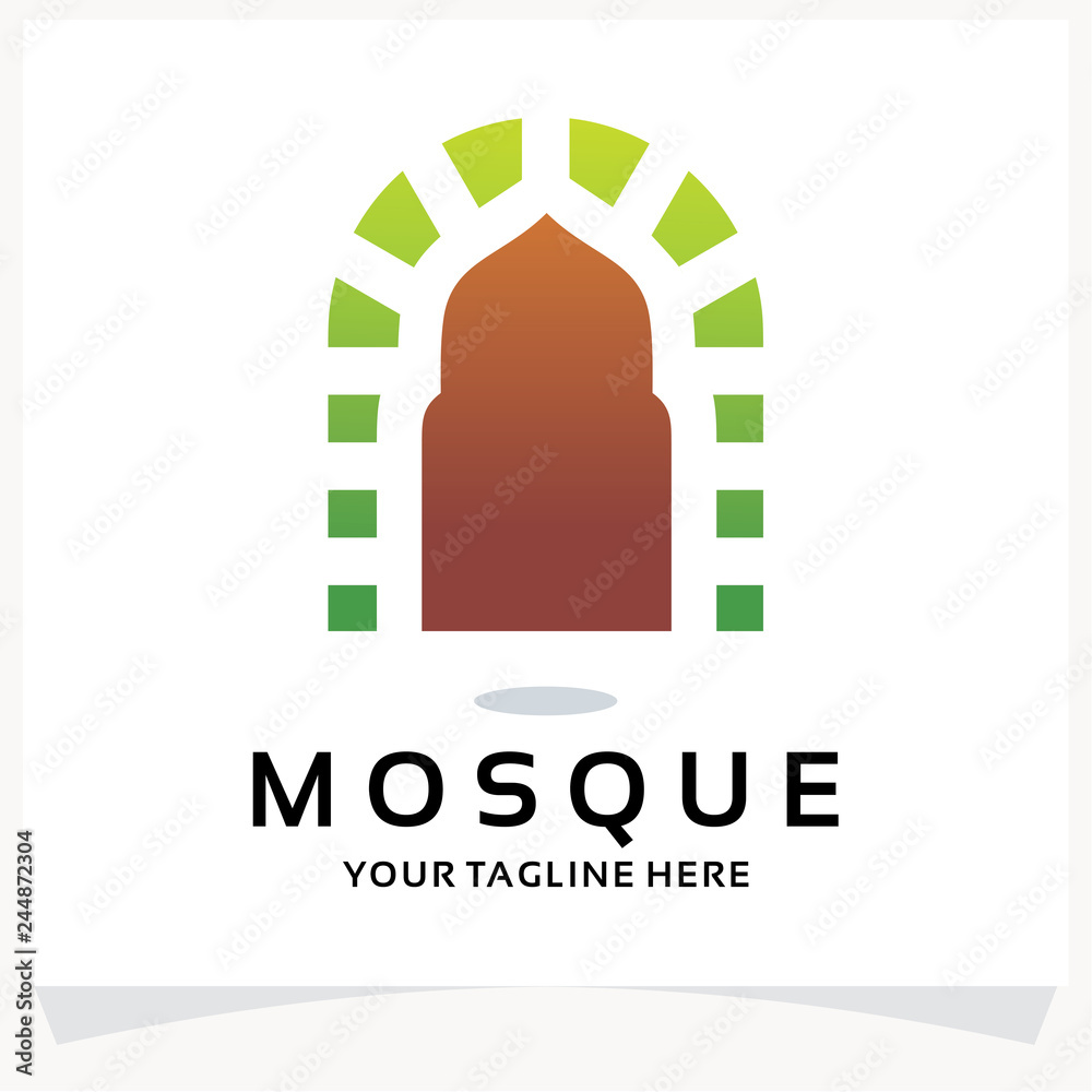 Mosque Logo Design Template Inspiration Stock Vector | Adobe Stock