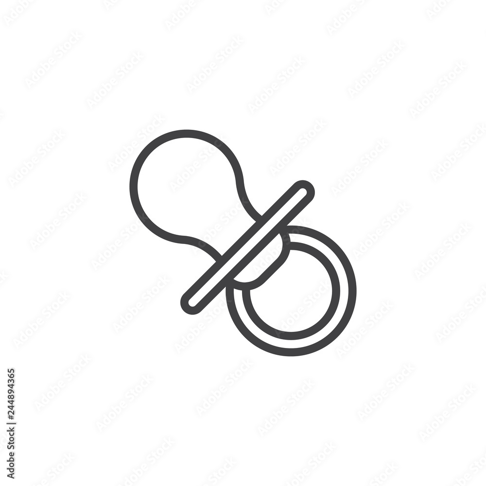 Baby With Pacifier Outline