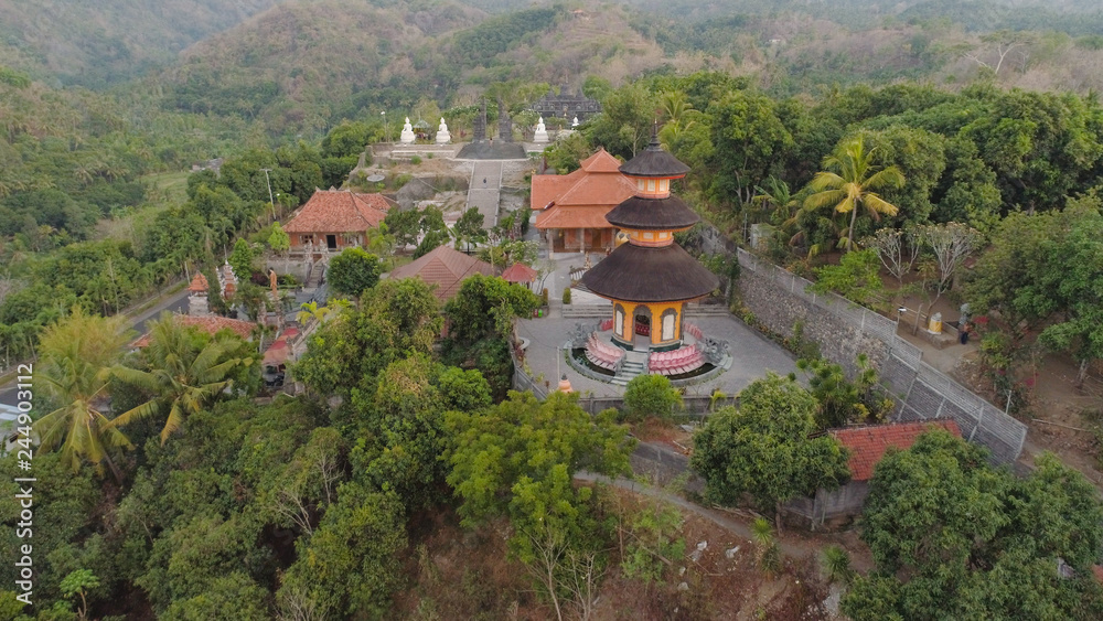 buddhist temple Brahma Vihara Arama with statues gods. aerial view ...