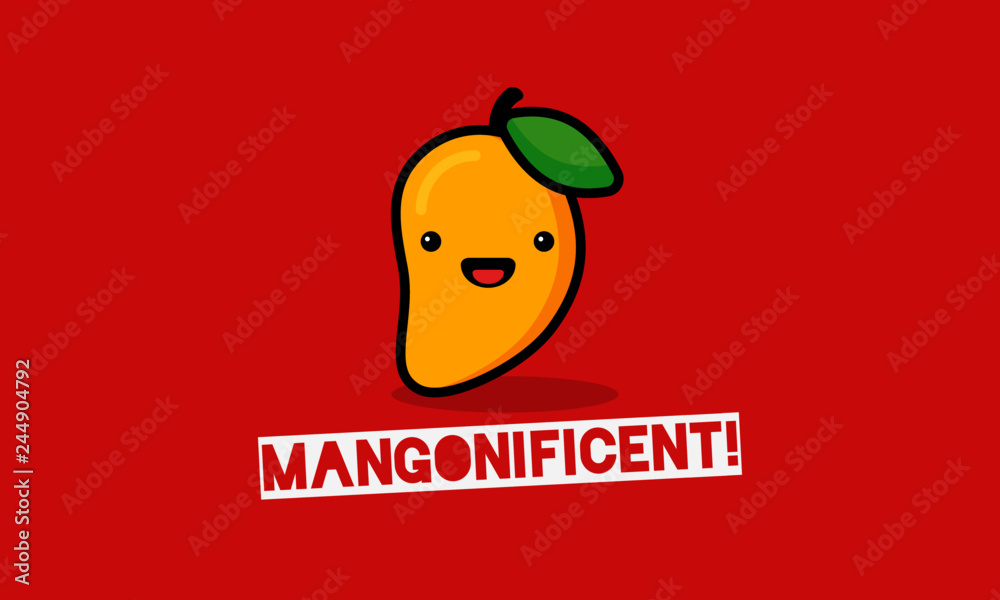 Cute Mango Vector Illustration Pun Poster Design Stock Vector | Adobe Stock