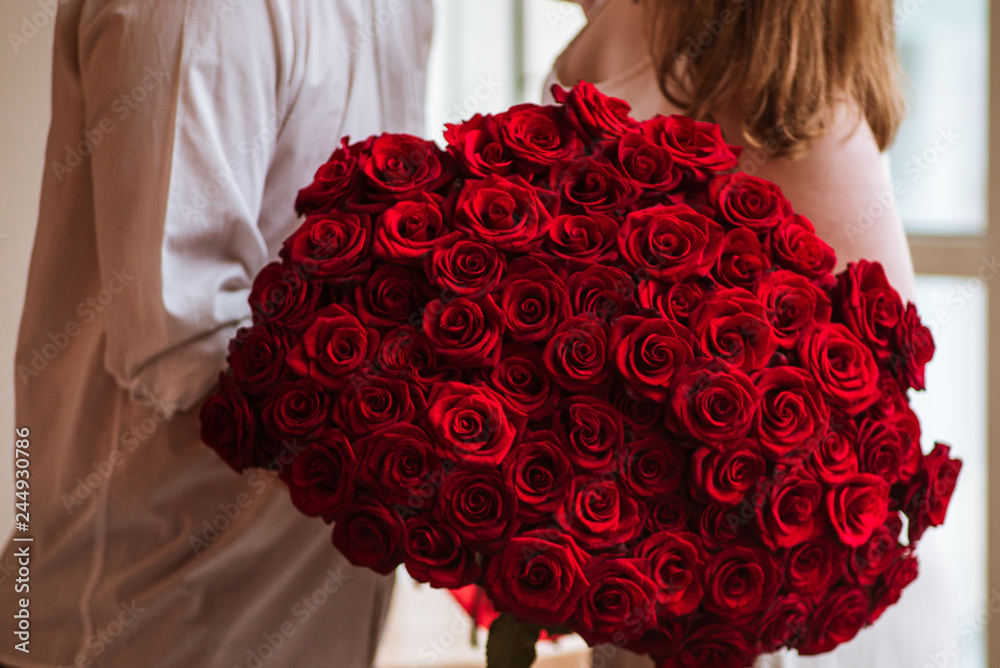 A Man Giving Roses To A Girl
