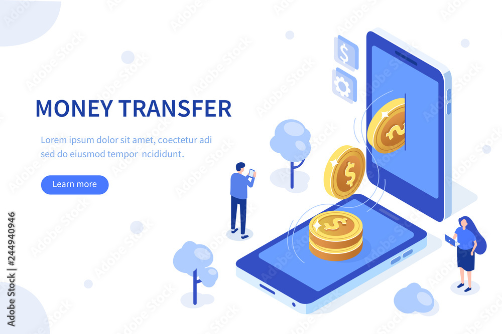 money transfer Stock Vector | Adobe Stock
