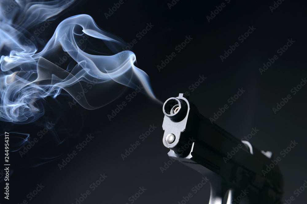 Gun Smoke Black Background