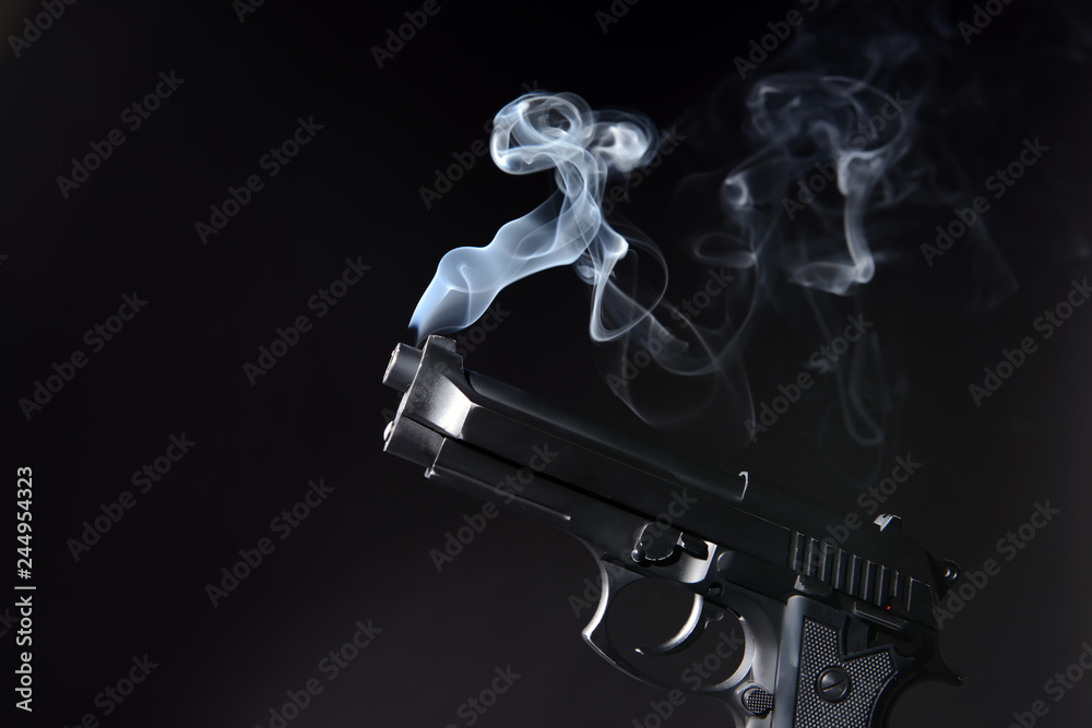 Gun Smoke Black Background