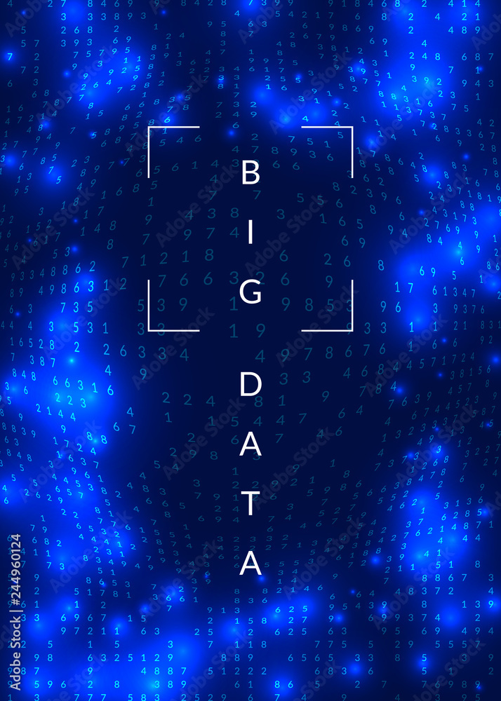 Big data background. Technology for visualization, artificial intelligence, deep learning and ...
