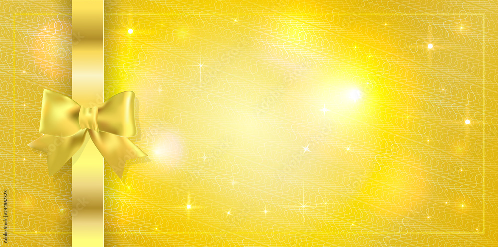 Volume template of Golden ticket, Gift Certificate, Gift Voucher ...