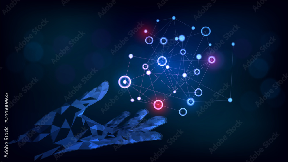 Technology, science, Internet, social network, neural network ...