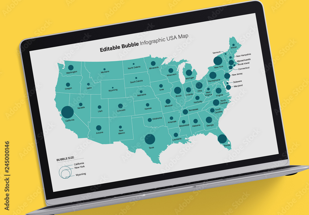 USA Map Infographic Layout Stock Template | Adobe Stock