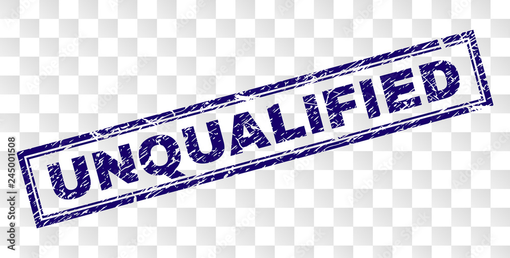 UNQUALIFIED stamp seal print with rubber print style and double framed ...