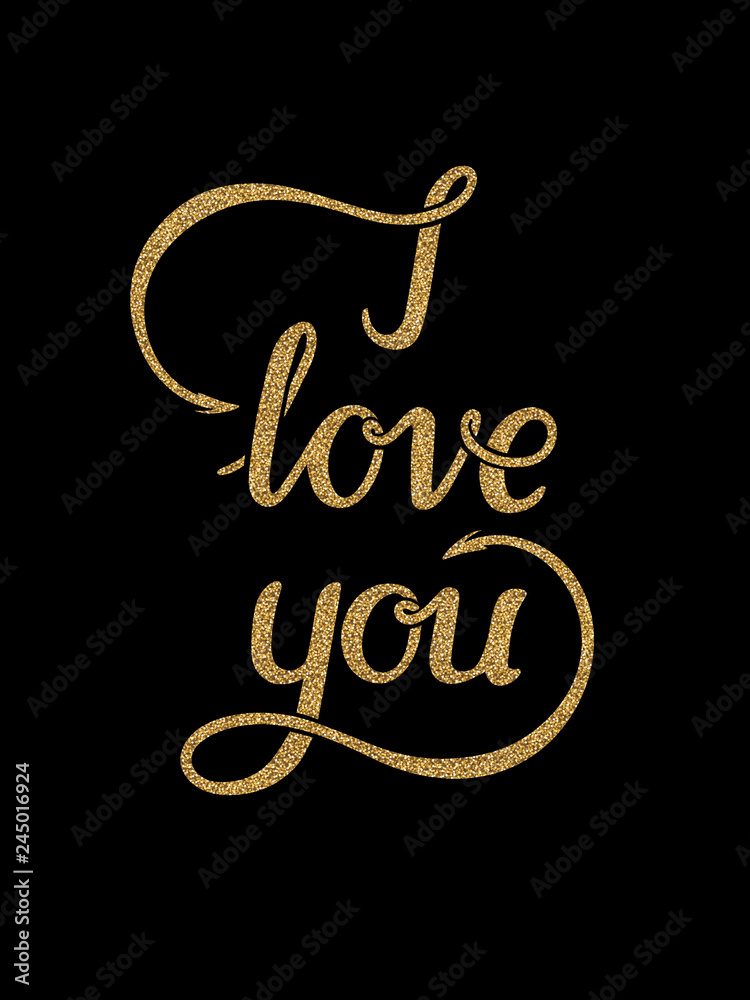 I Love You Black Background