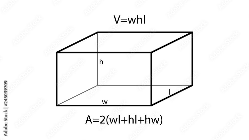 Rectangular prism vector. Geometry formulas vector illustration Stock ... Rectangular prism vector. Geometry formulas vector illustration Stock ...