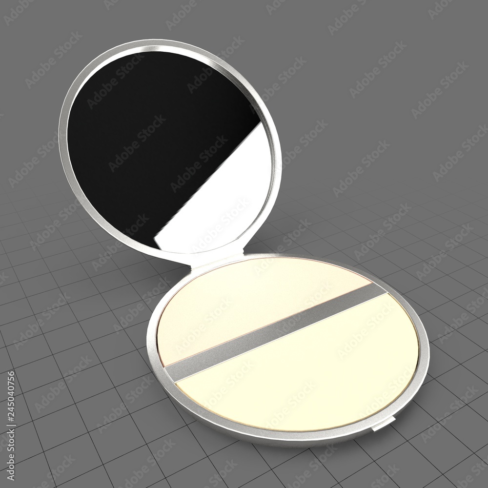 Powder compact with mirror Stock 3D asset | Adobe Stock