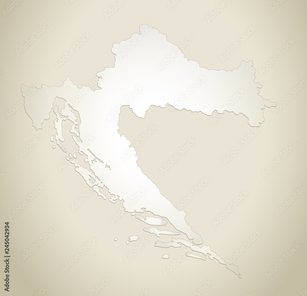 Croatia map old paper background vector Stock Vector | Adobe Stock