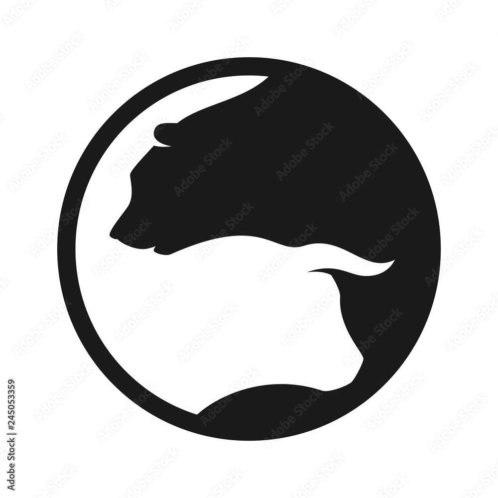 bear and bull vector logo. Stock Vector | Adobe Stock