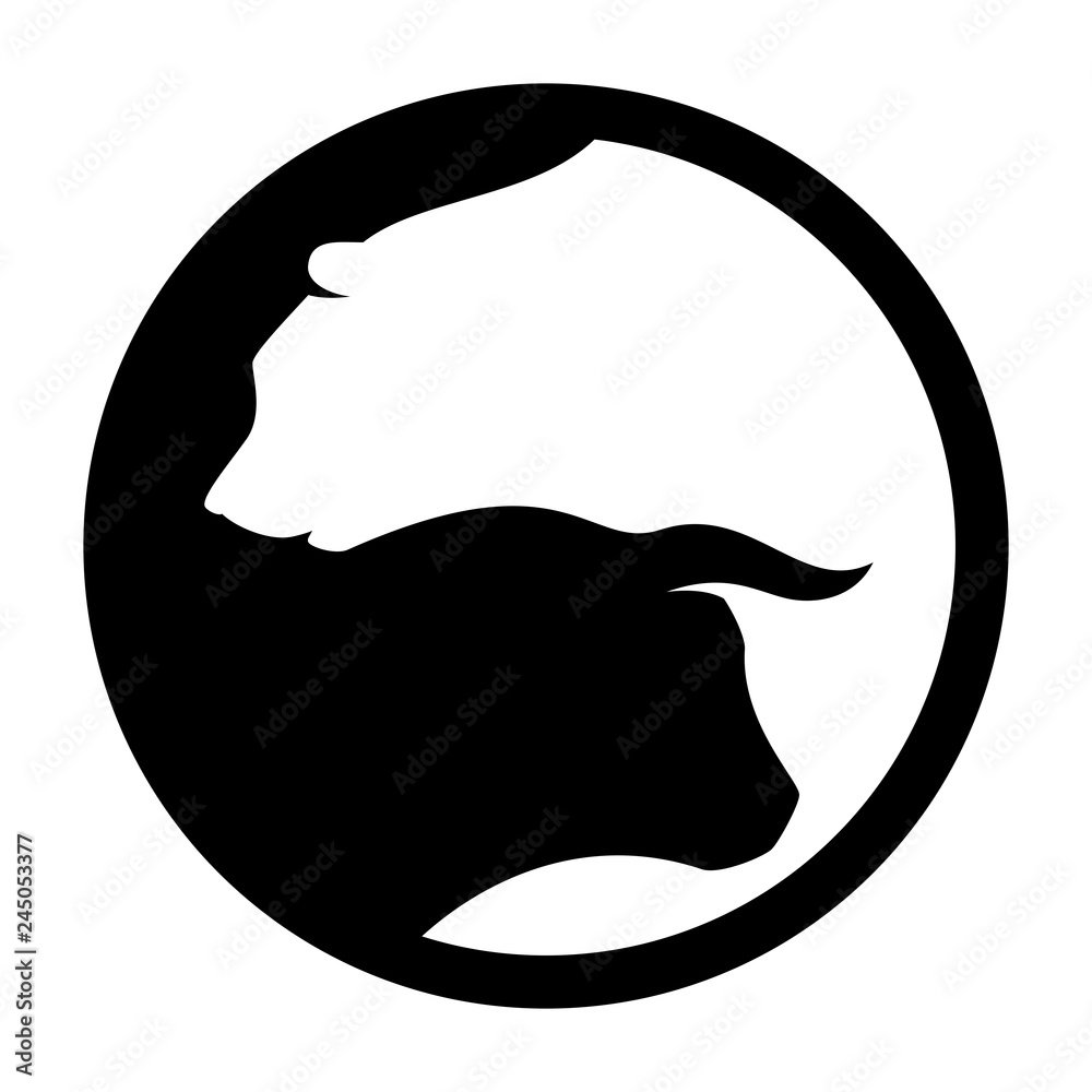bull and bear vector logo Stock Vector | Adobe Stock