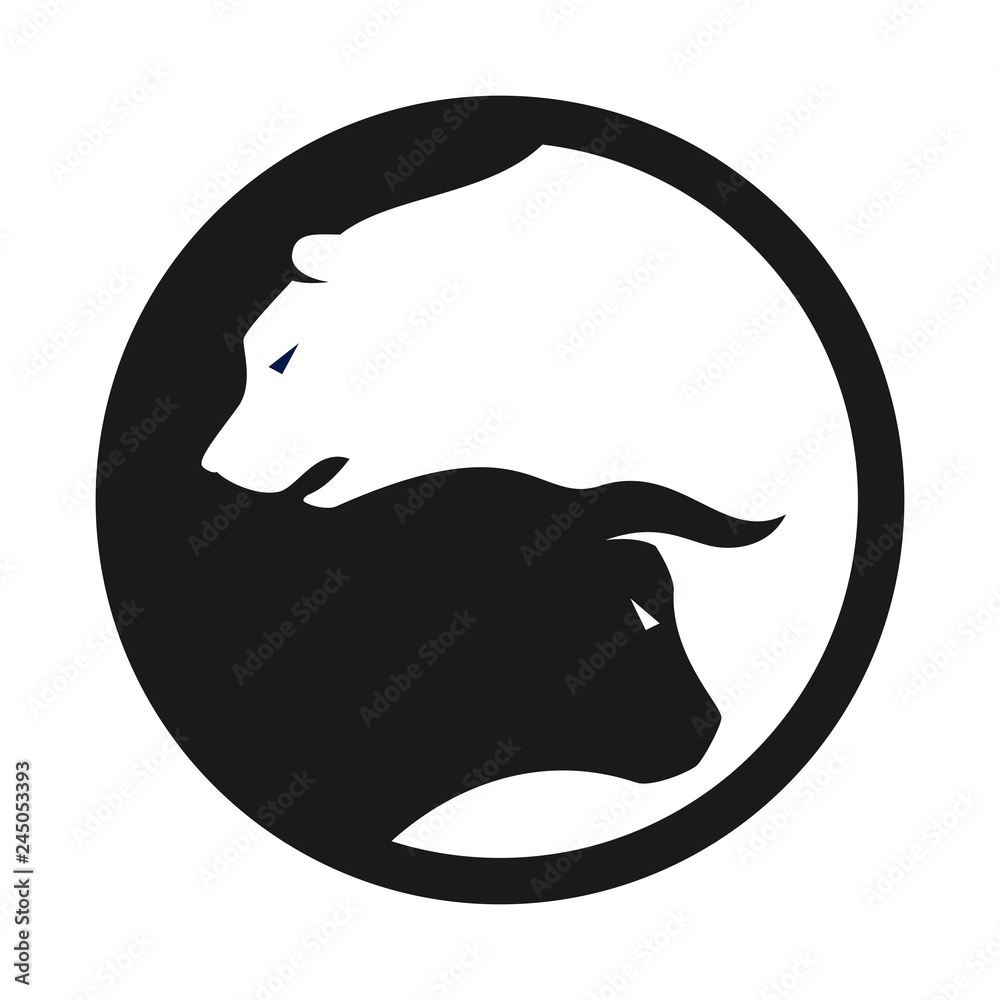bull and bear vector logo Stock Vector | Adobe Stock