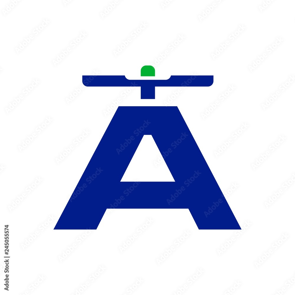 letter A and symbol of Drone. vector logo. Stock Vector | Adobe Stock