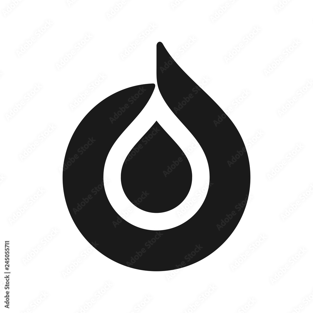 o circle and water drop vector logo Stock Vector | Adobe Stock