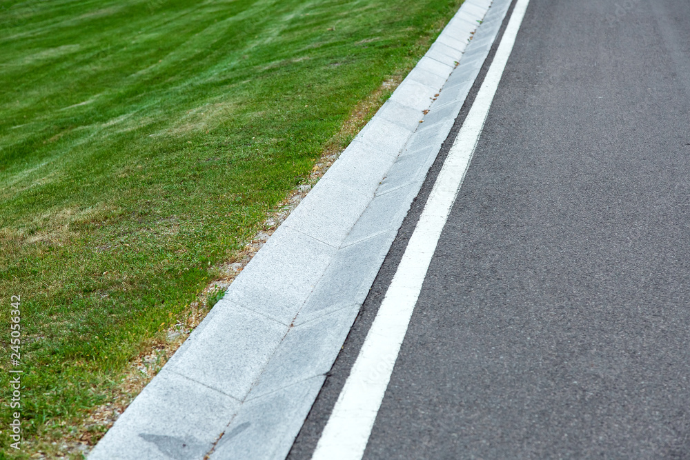 Street gutter of a stormwater drainage system on the side of an road ...