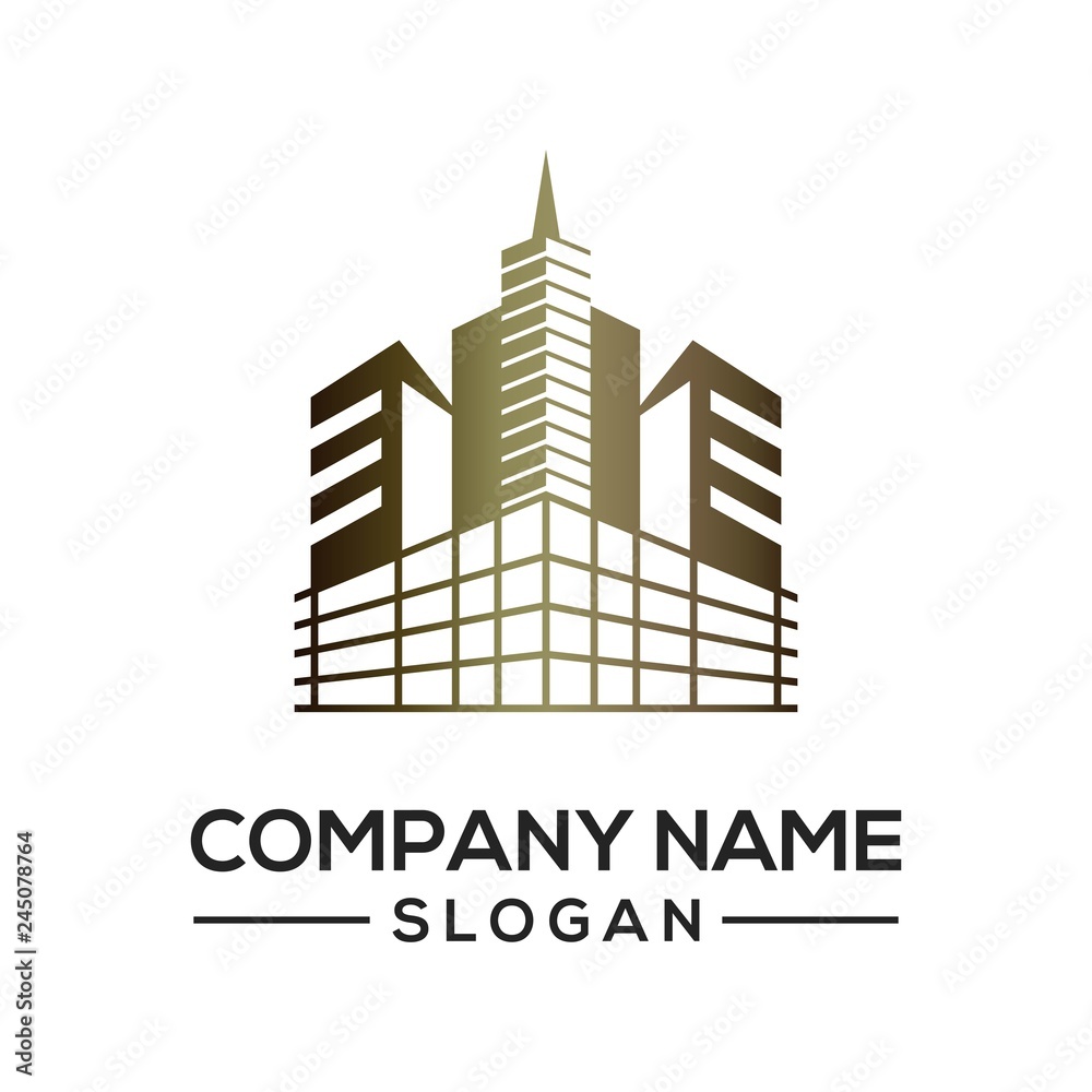 Building construction design to be used as a logo icon template for ...