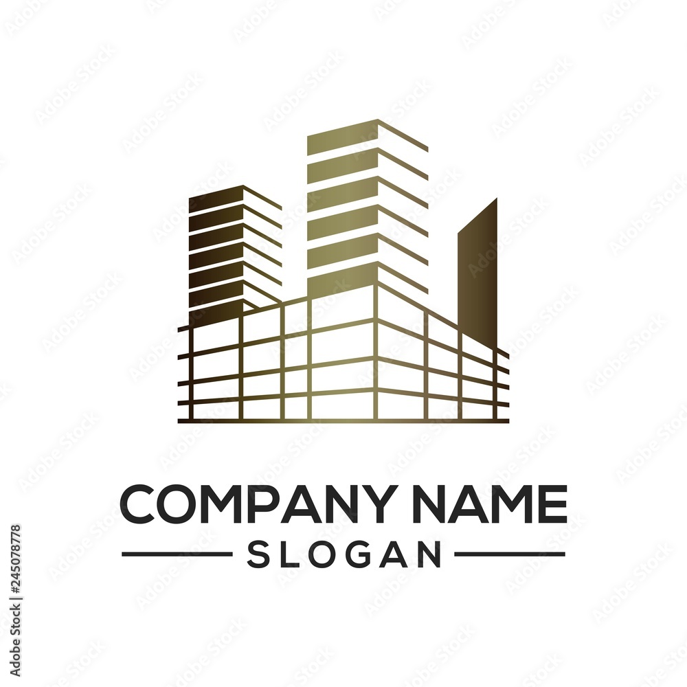 Building construction design to be used as a logo icon template for ...