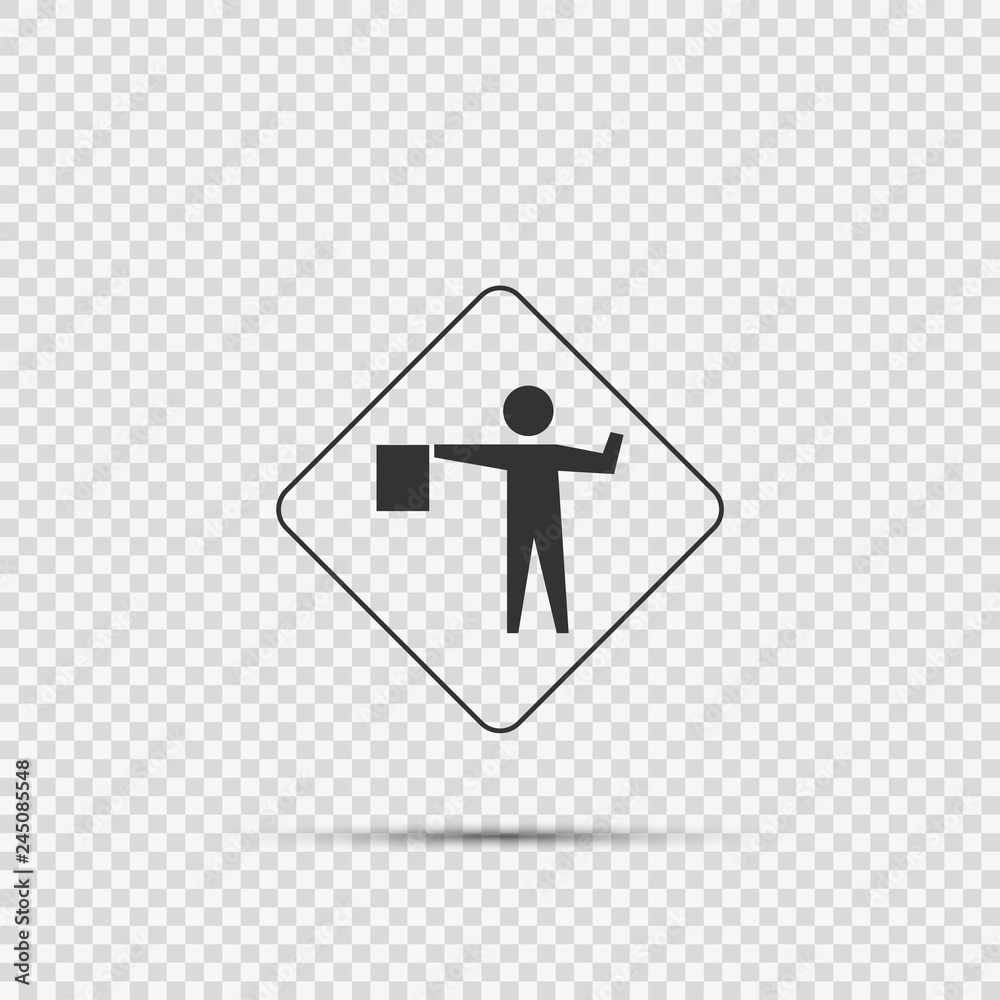 Flagger Ahead Sign