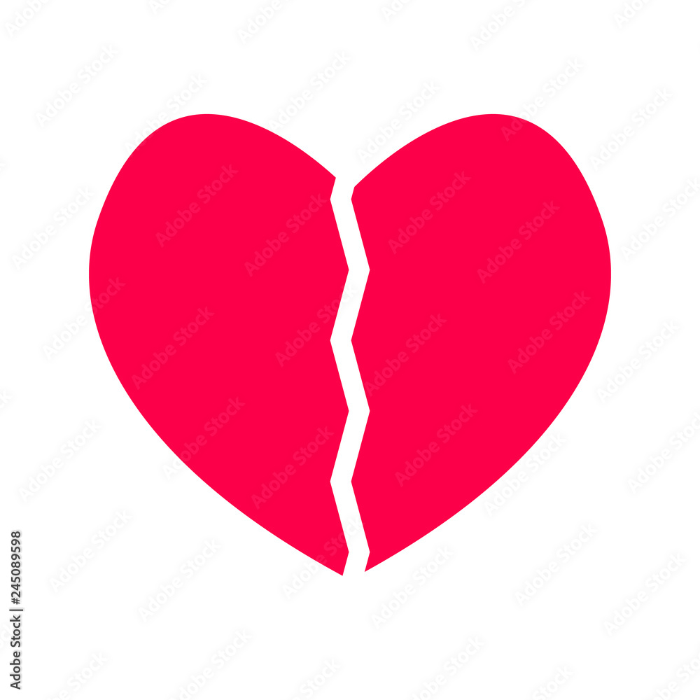 broken icon on white background. flat style. broken heart icon for your ...