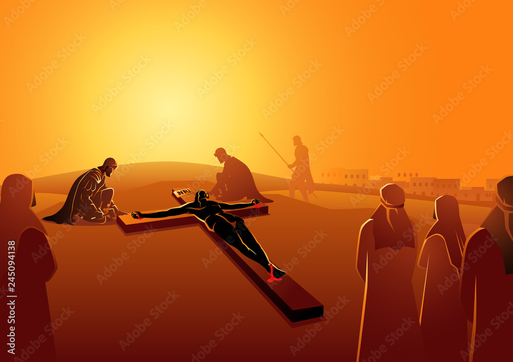 Jesus is Nailed To The Cross Stock Vector | Adobe Stock