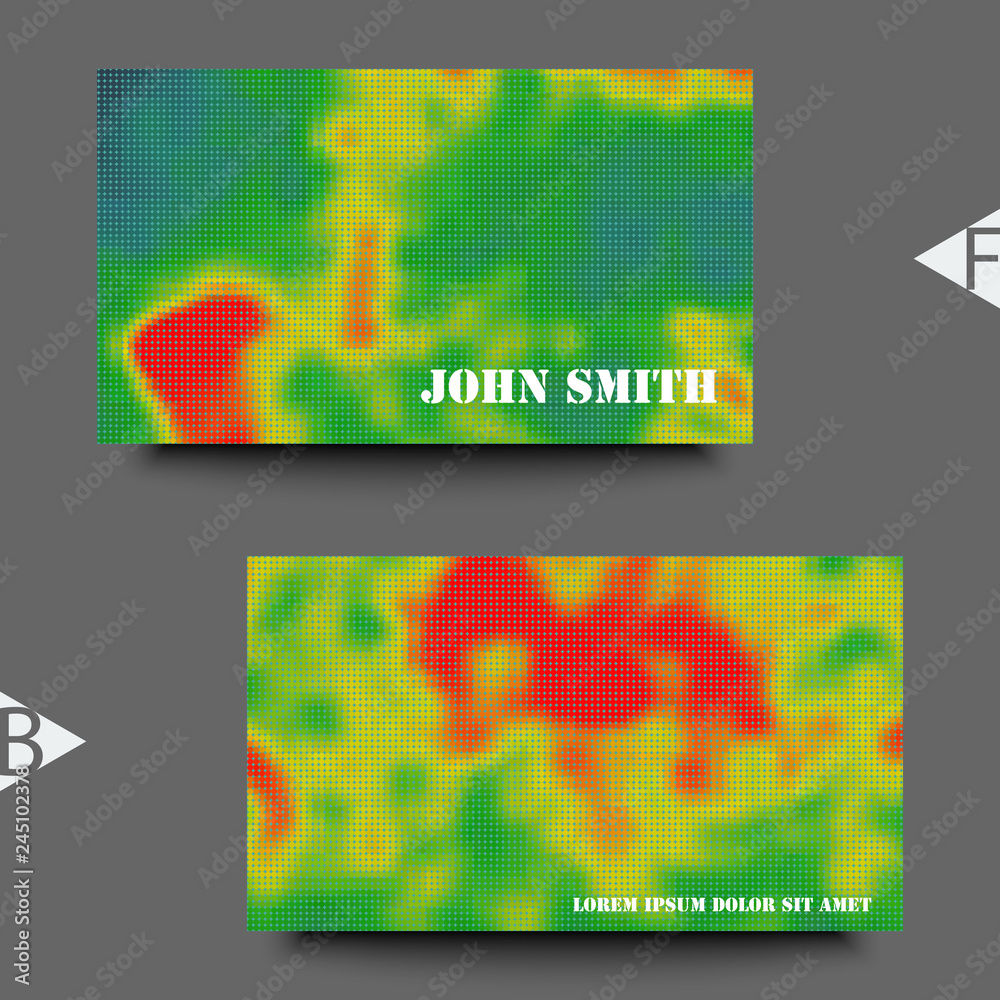 Colored heat map for temperature. Business card template. Eps10 Vector ...